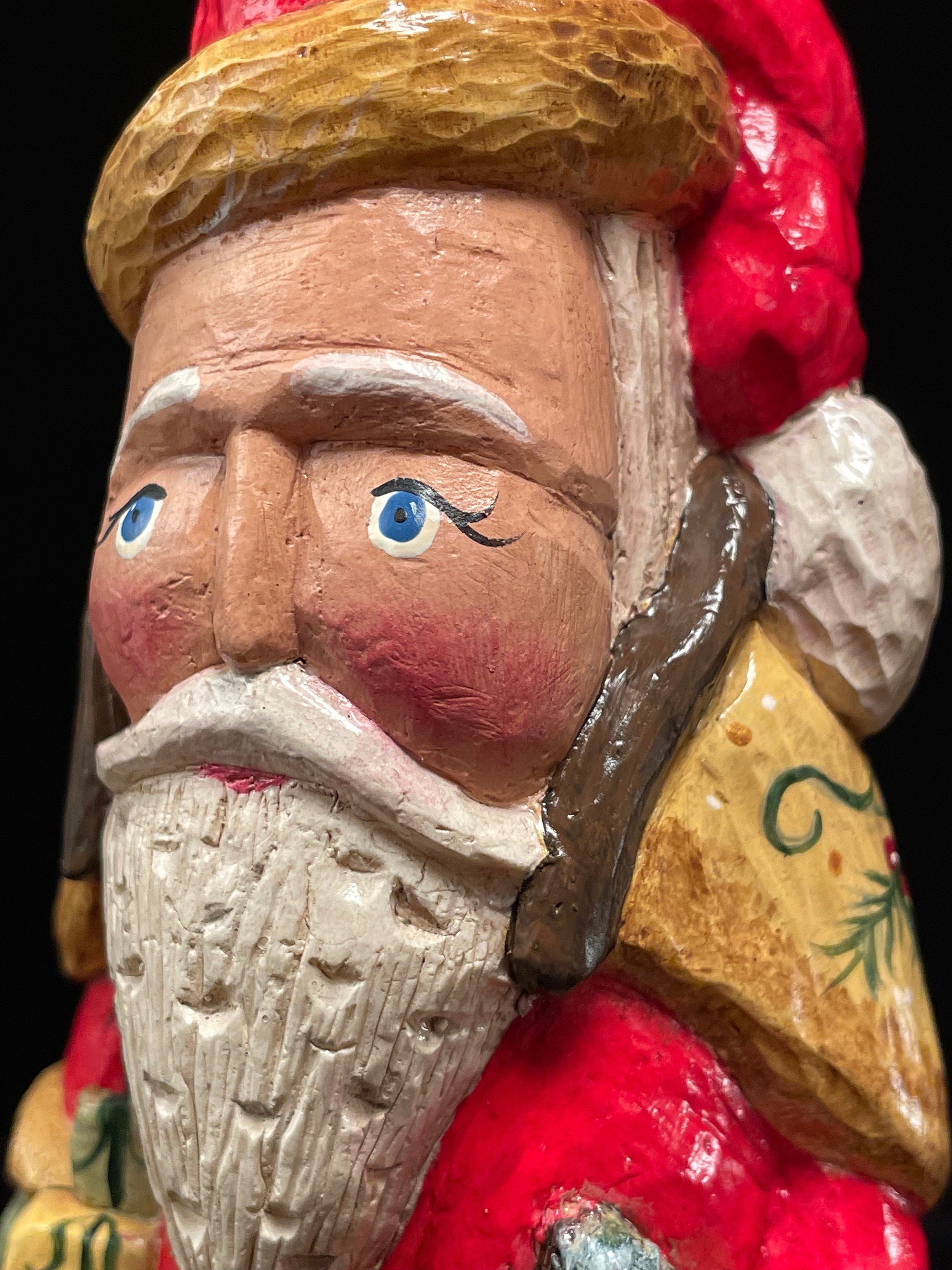 American Folk Art Christmas Santa Collectibles Hand Carved and Hand ...