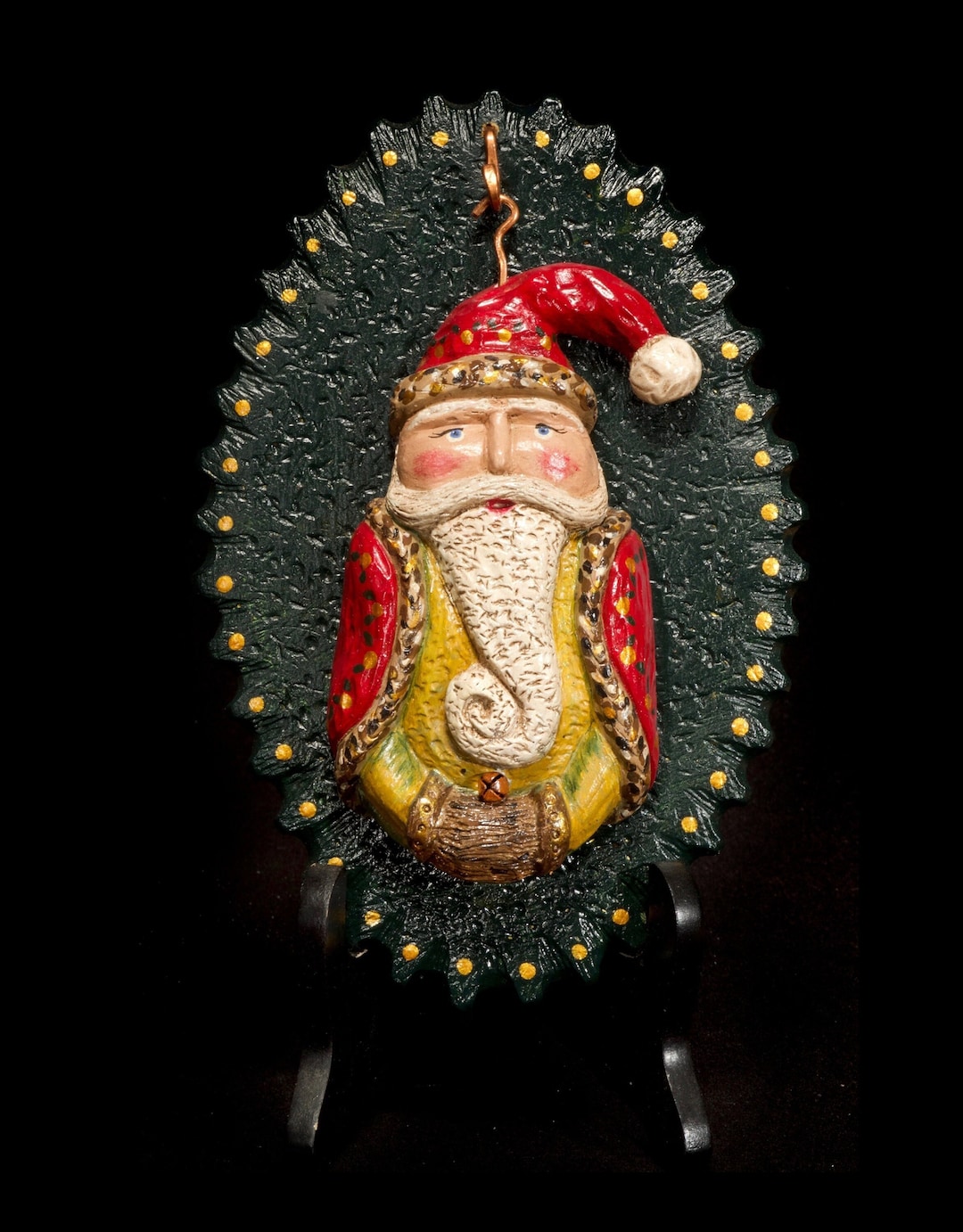 2 PIECE OVAL PLAQUE W/santa Face - Etsy