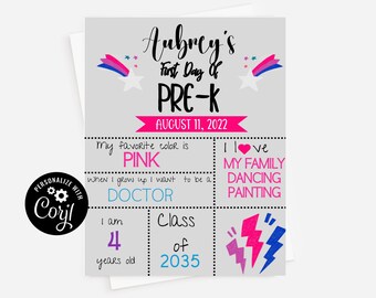 First & Last Day of School Sign Bundle Canva Editable - Etsy