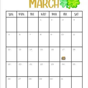 Printable Children's Calendar-2023 Calendar Digital Download - Etsy