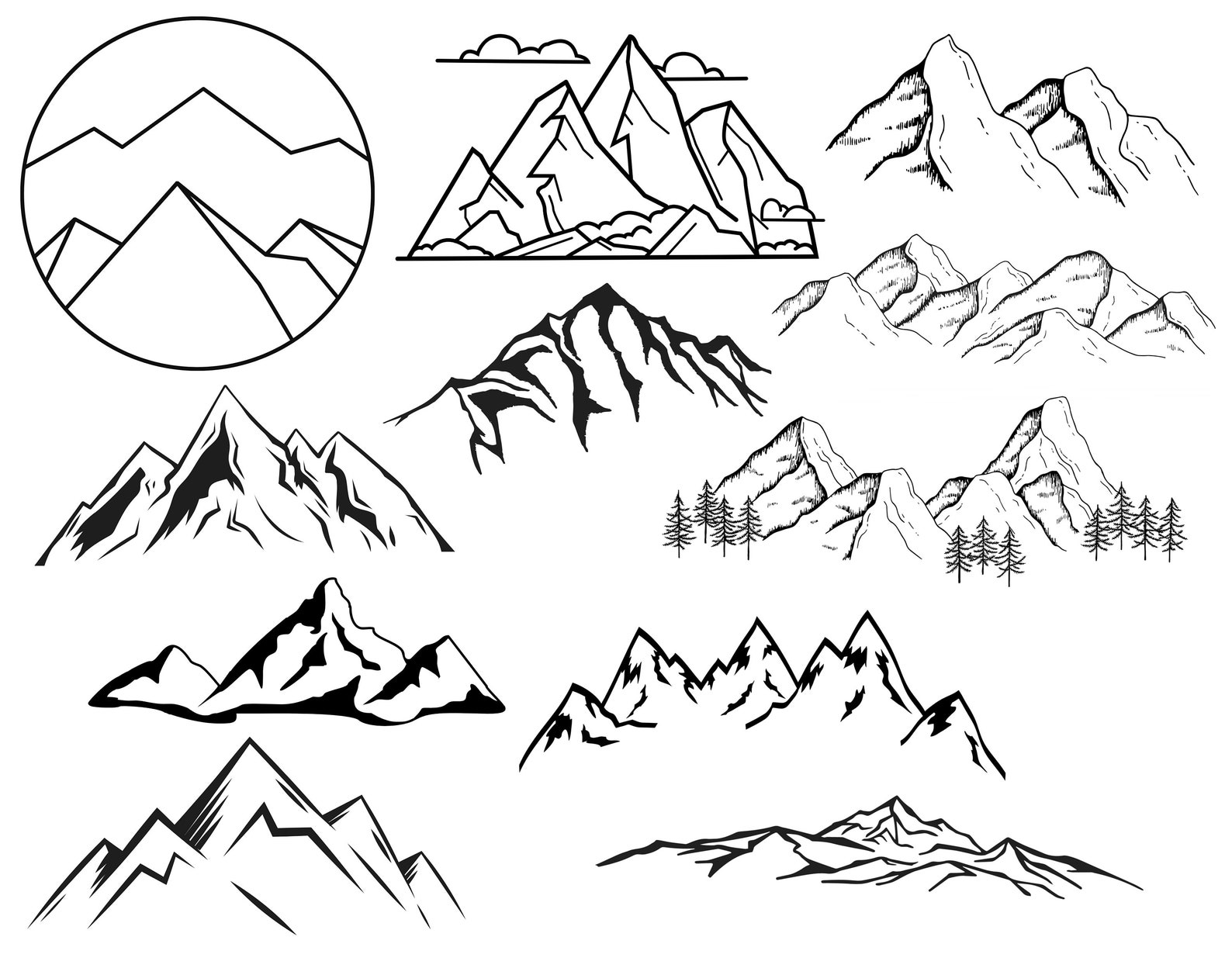 Procreate Mountain Stamp Pack - Mountain Brushes for iPad | Wilderness ...