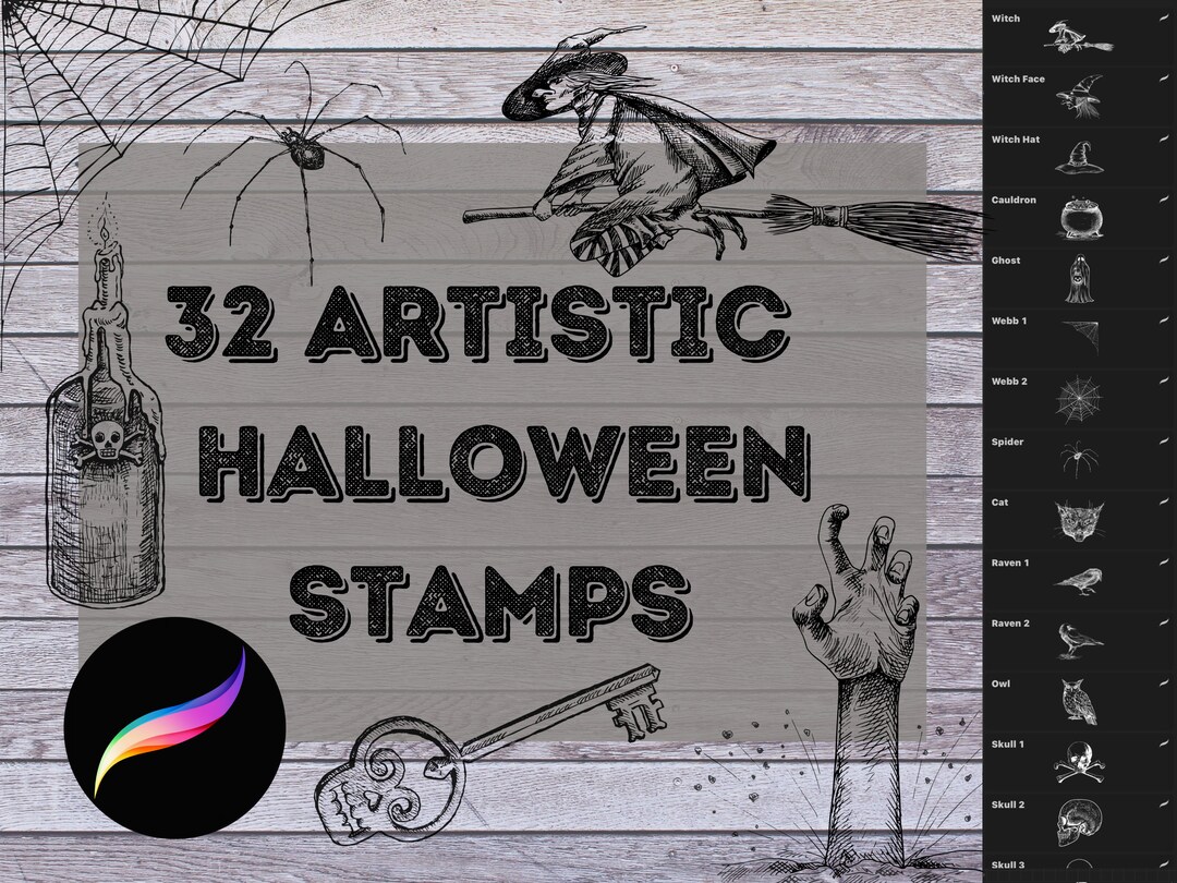 Artistic Halloween Pro Create Stamp Pack Bundle - Brushes for iPad ...