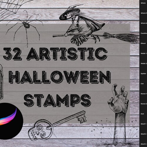 Artistic Halloween Pro Create Stamp Pack Bundle Brushes for | Etsy