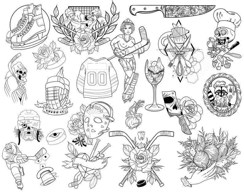 Procreate Tattoo Flash Design Stamp Pack Tattoo Brush Bundle - Etsy