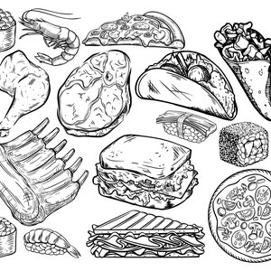 Procreate Food & Kitchen Stamp Pack Brushes for iPad Sushi - Etsy