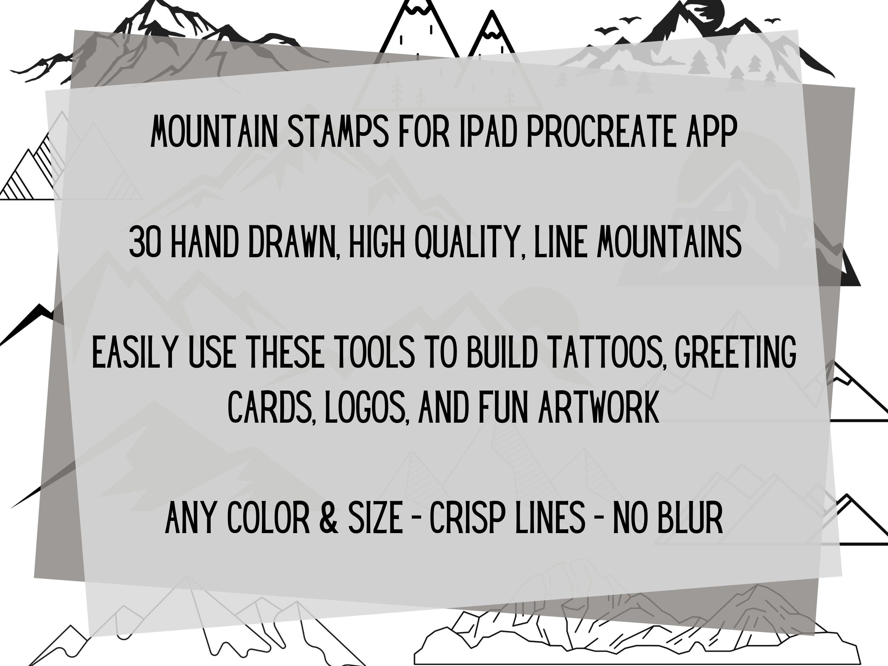 Procreate Mountain Stamp Pack - Mountain Brushes for iPad | Wilderness ...