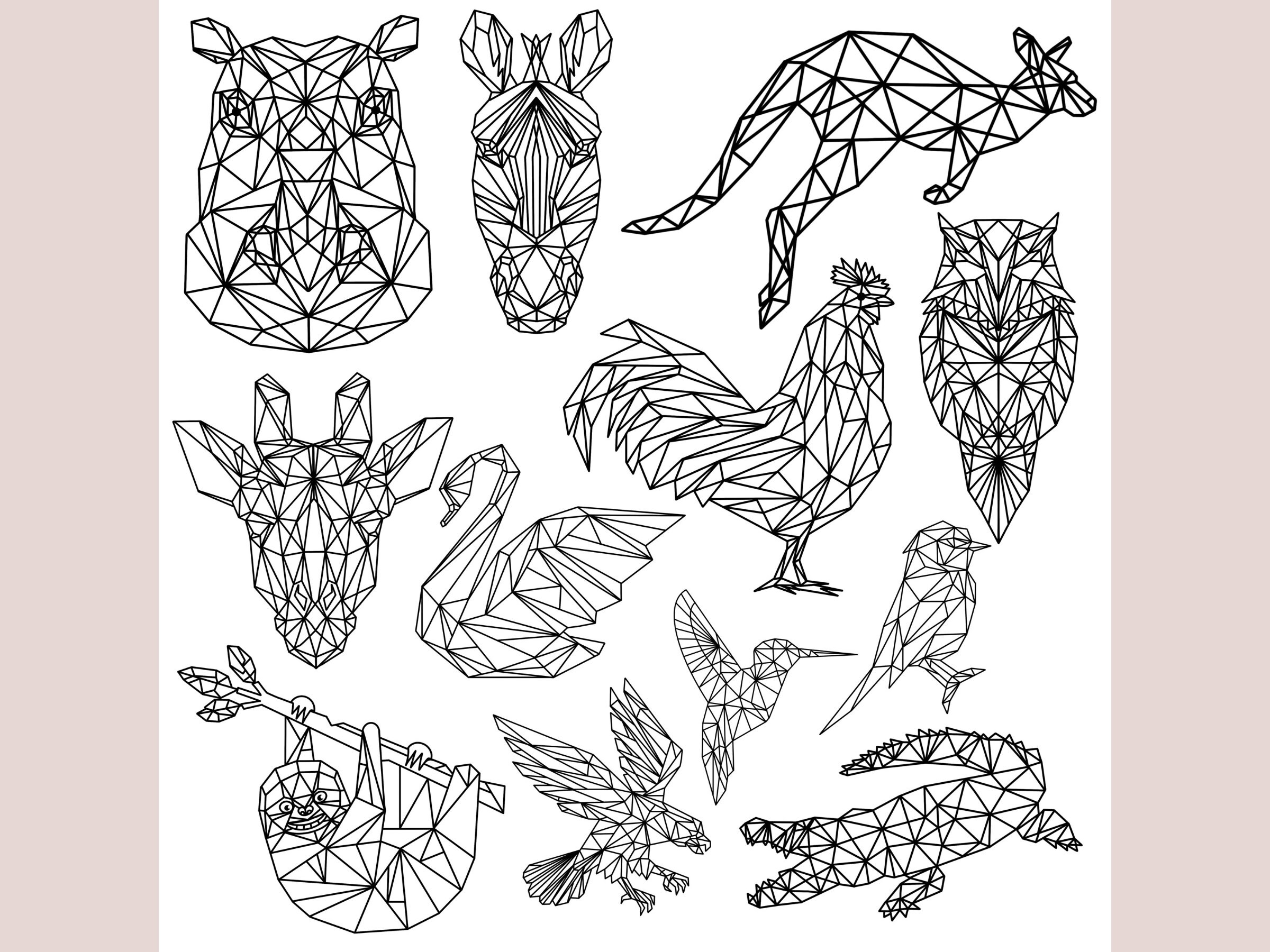 Geometric Animals PNG-SVG Digital Design Files for Tattoos - Etsy