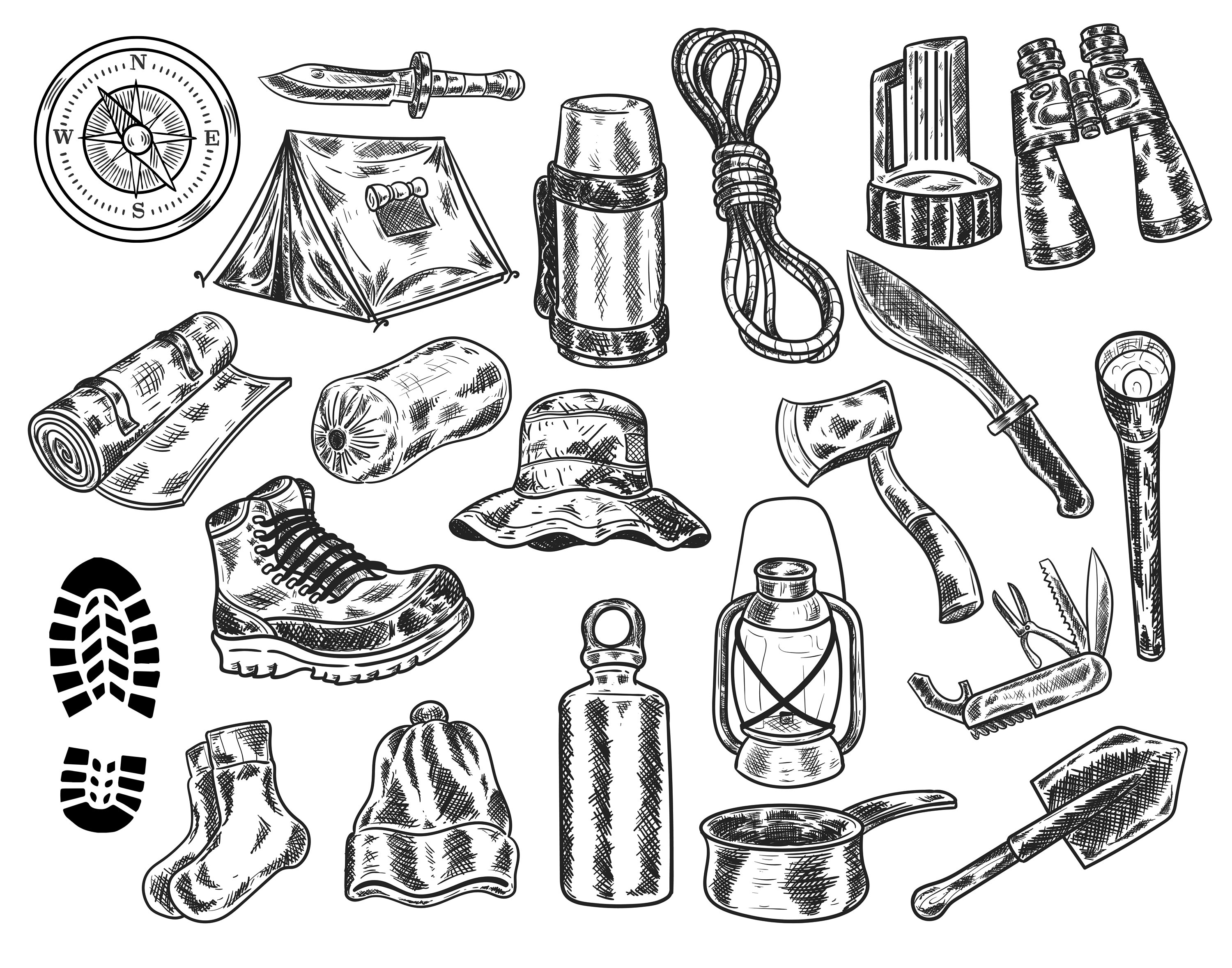 Procreate Camping & Mountaineering Stamp Pack - Brush Bundle for iPad ...