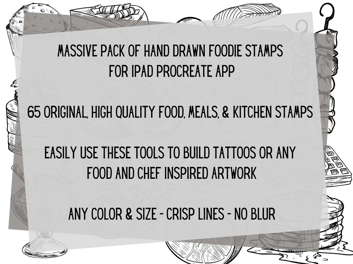 Procreate Food & Kitchen Stamp Pack Brushes for Ipad Sushi | Etsy