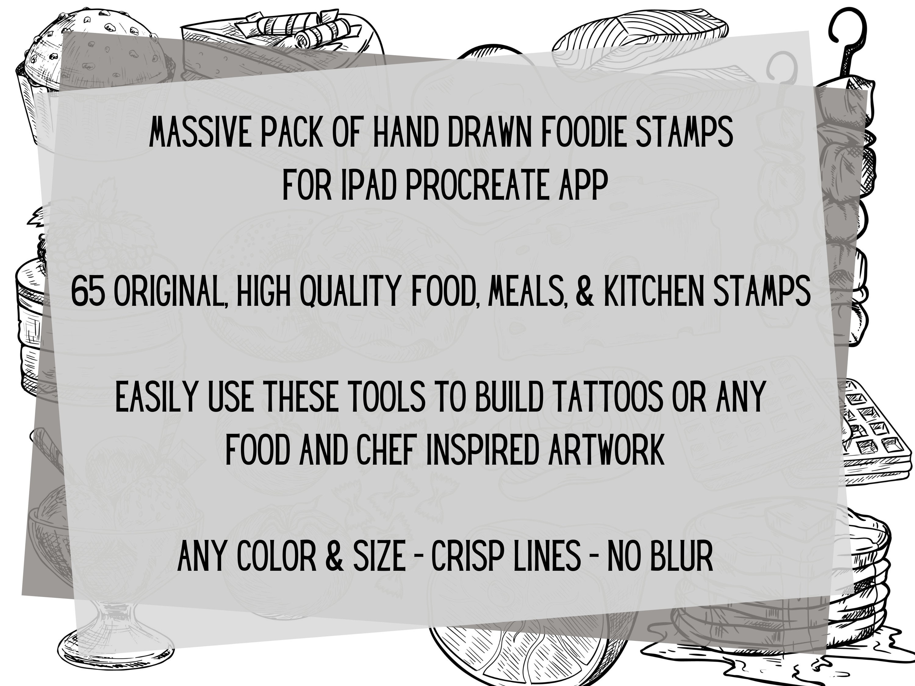 Procreate Food & Kitchen Stamp Pack - Brushes for iPad | Sushi - Fast ...
