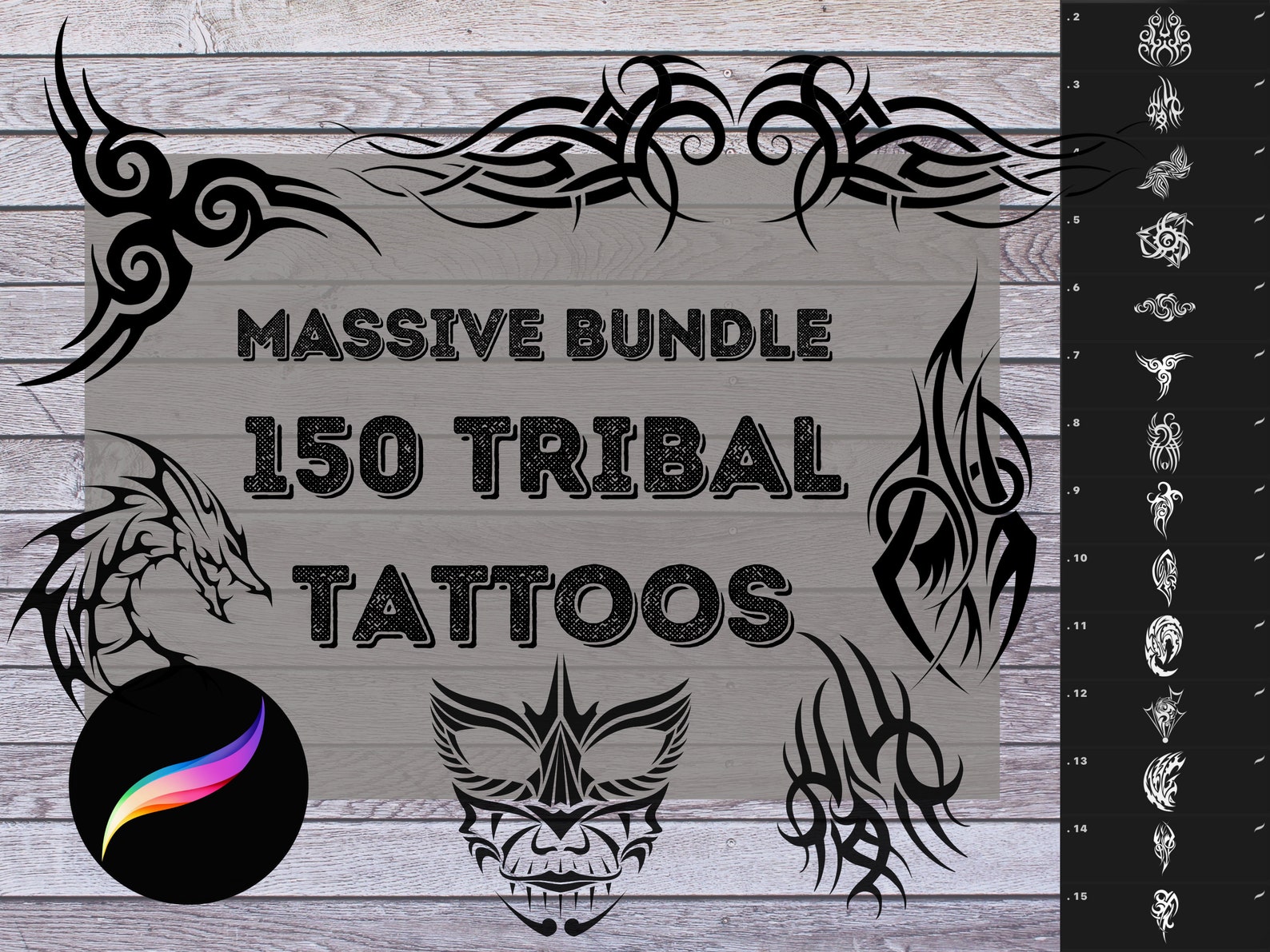 procreate-tribal-tattoo-stamp-pack-tattoo-brushes-for-ipad-etsy