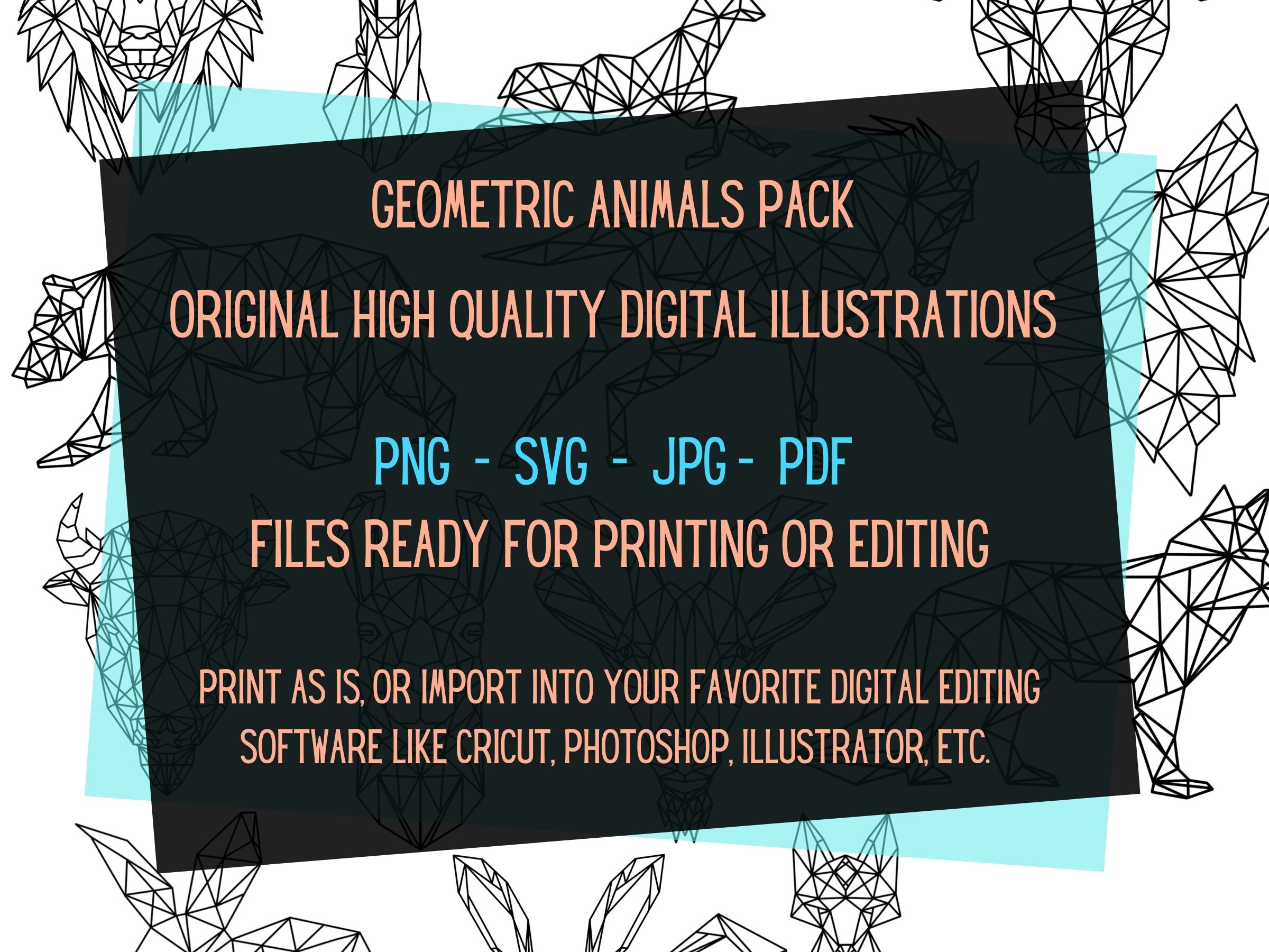 Geometric Animals PNG-SVG Digital Design Files for Tattoos - Etsy