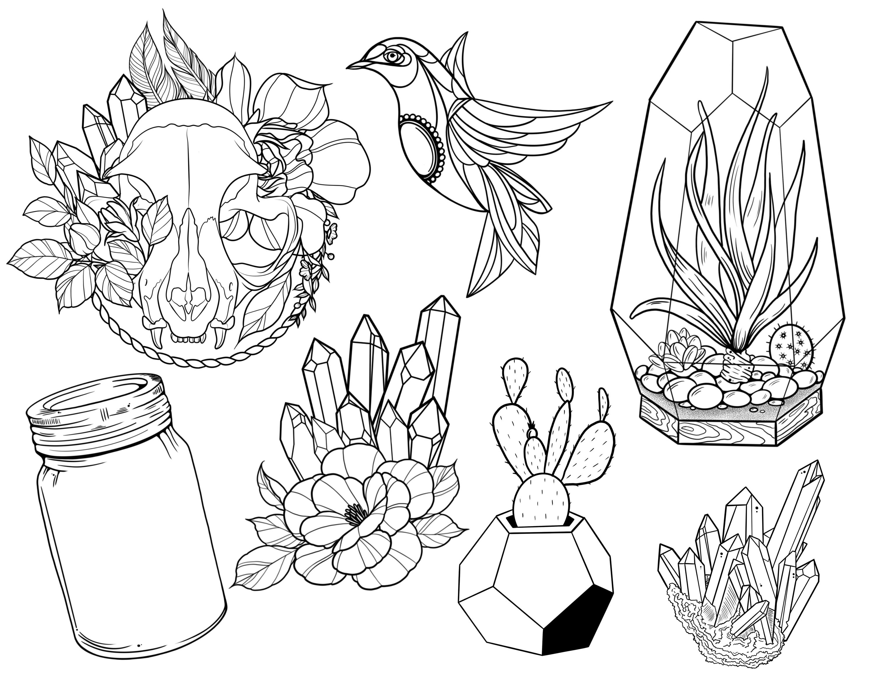 Procreate Tattoo Flash: Boho Whimsical Neo Traditional | Etsy