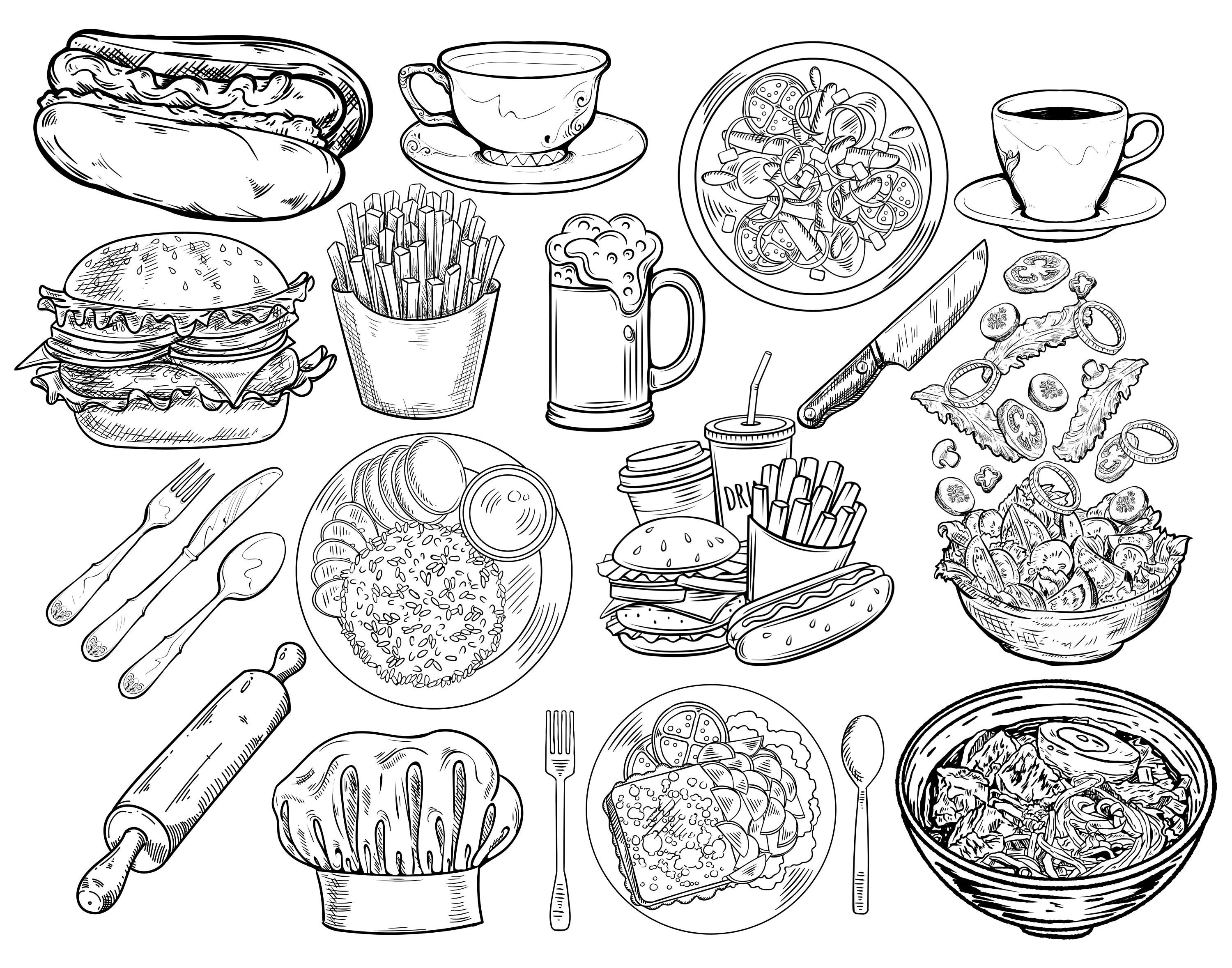 Procreate Food & Kitchen Stamp Pack - Brushes for iPad | Sushi - Fast ...