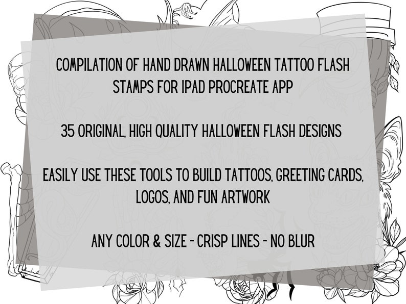 Halloween Tattoo Flash Procreate Stamps - Brush Bundle for iPad ...