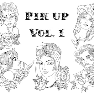 Procreate Pin-up’s Vol. 1 - Traditional Pin up Girl Tattoo Designs ...