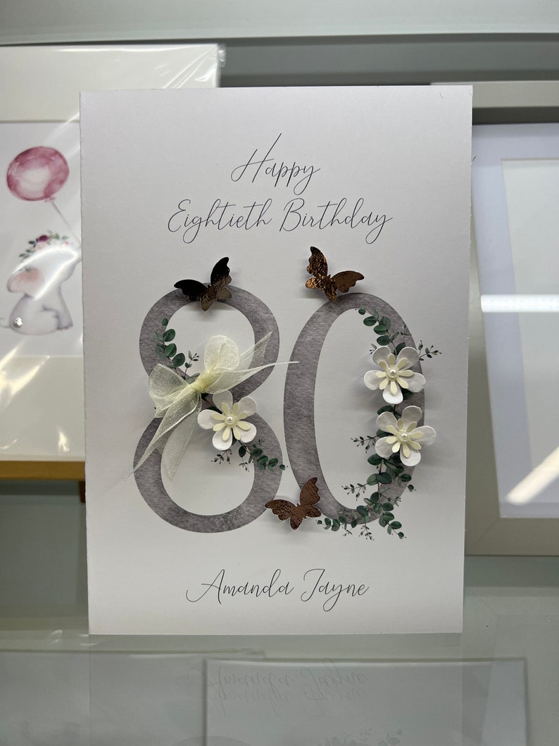 Personalised 80th Birthday Card, Eightieth Card, Personalised 80th ...