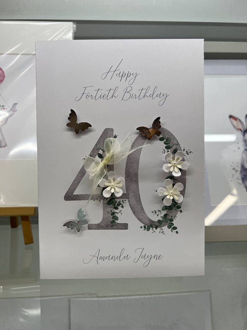 Personalised 40th Birthday Card, Fithtieth Card, Personalised 40th ...