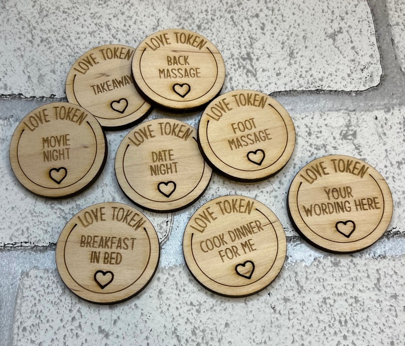 Love Tokens, Personalised Tokens, Valentines Gift, Birthday Gift, Love Tokens, Girlfriend ...