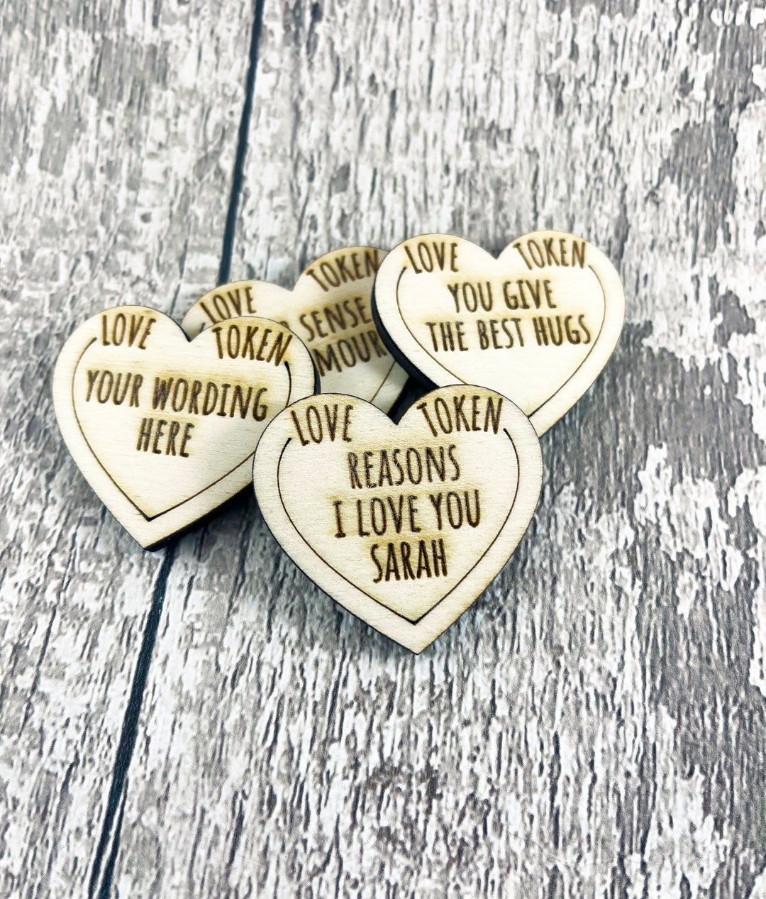 Reasons Why I Love You Heart Shaped Love Tokens, Personalised Tokens ...