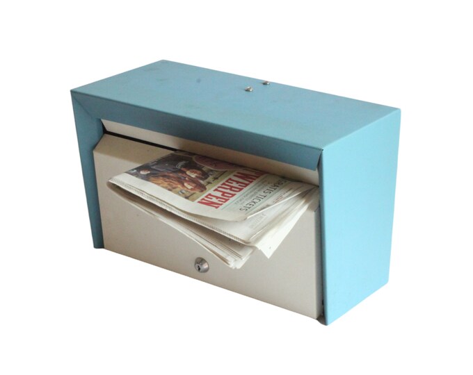 Mid Century Modern Mailbox in a Pastel Color Blue. - Etsy