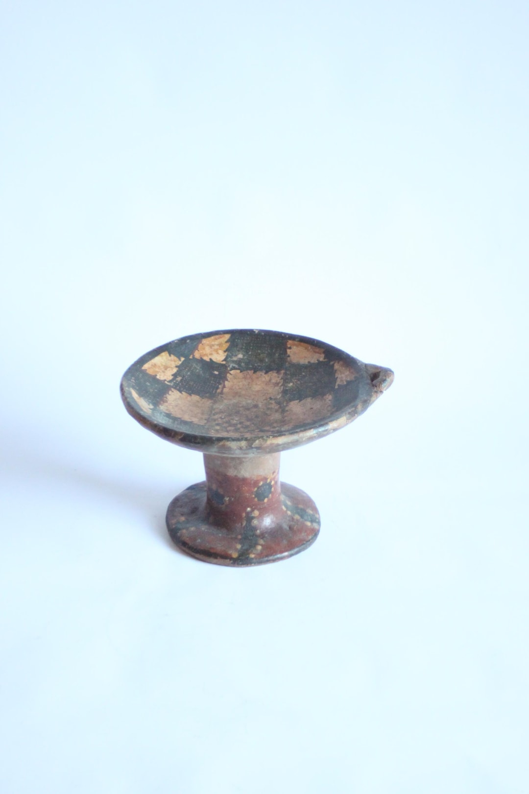 Kabyle Berber Pottery Tazza | Footed Bowl Decorated | Polychrome ...