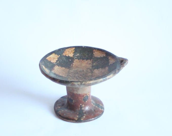 Kabyle Berber Pottery Tazza | Footed Bowl Decorated | Polychrome ...