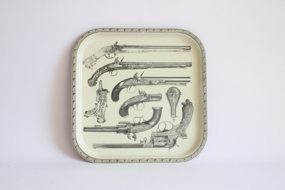 Piero Fornasetti Style Pistole Tray 1960S Vintage Metal Guns - Etsy