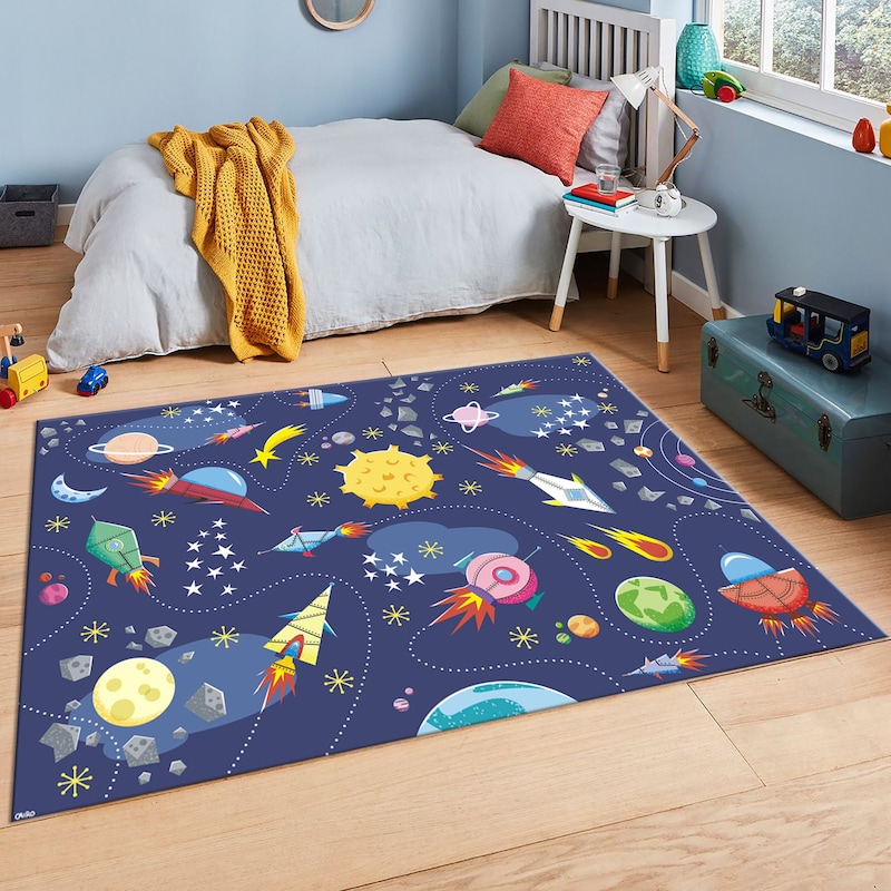 Solar System Space Rug - Etsy