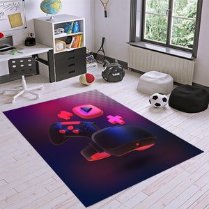 Gamer Room Decor Area Rug, Video Game Controller, Design Gamer Room ...