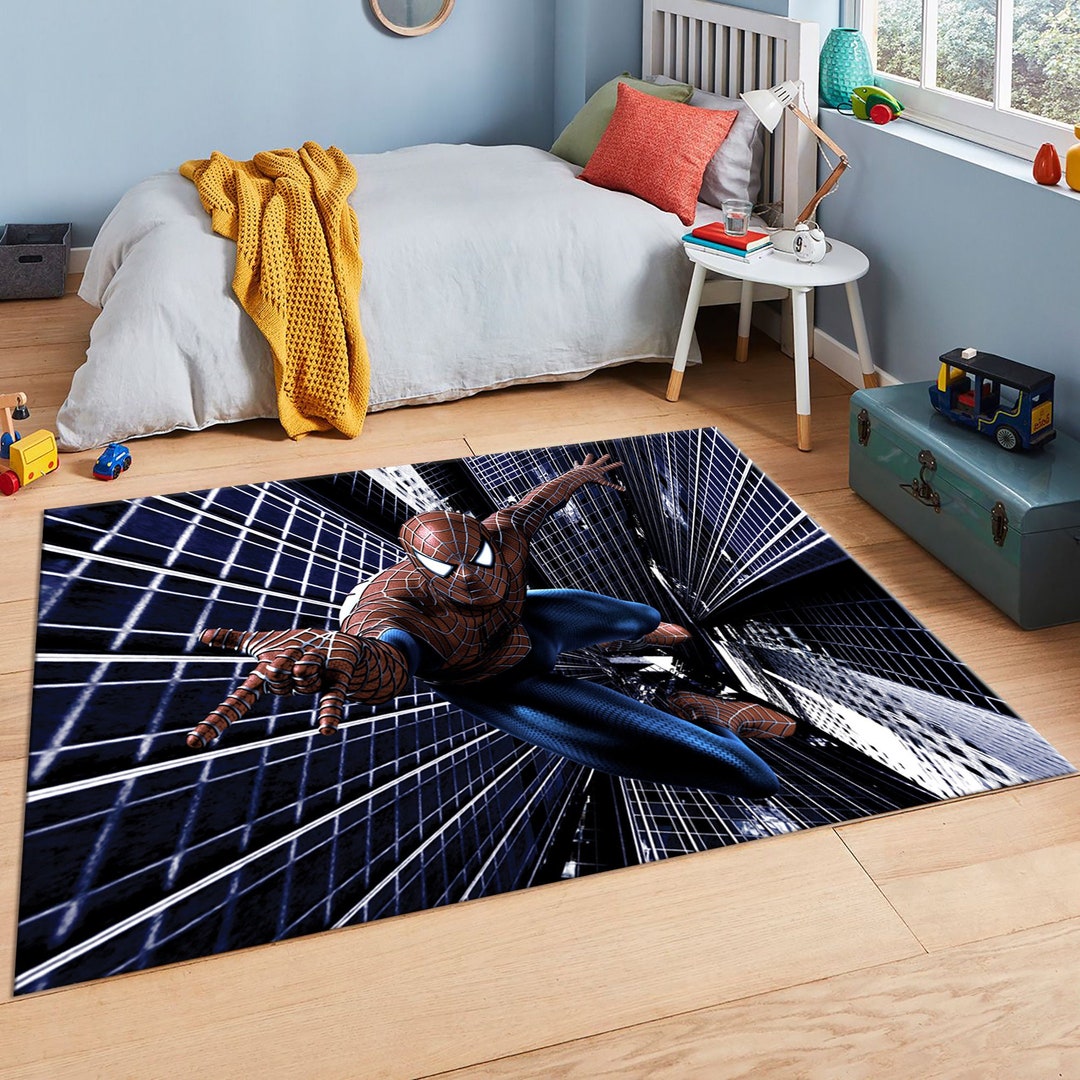 Spiderman Rug, Spider Man, Spiderman, Kids Room Rug, Comics, Custom Rug ...