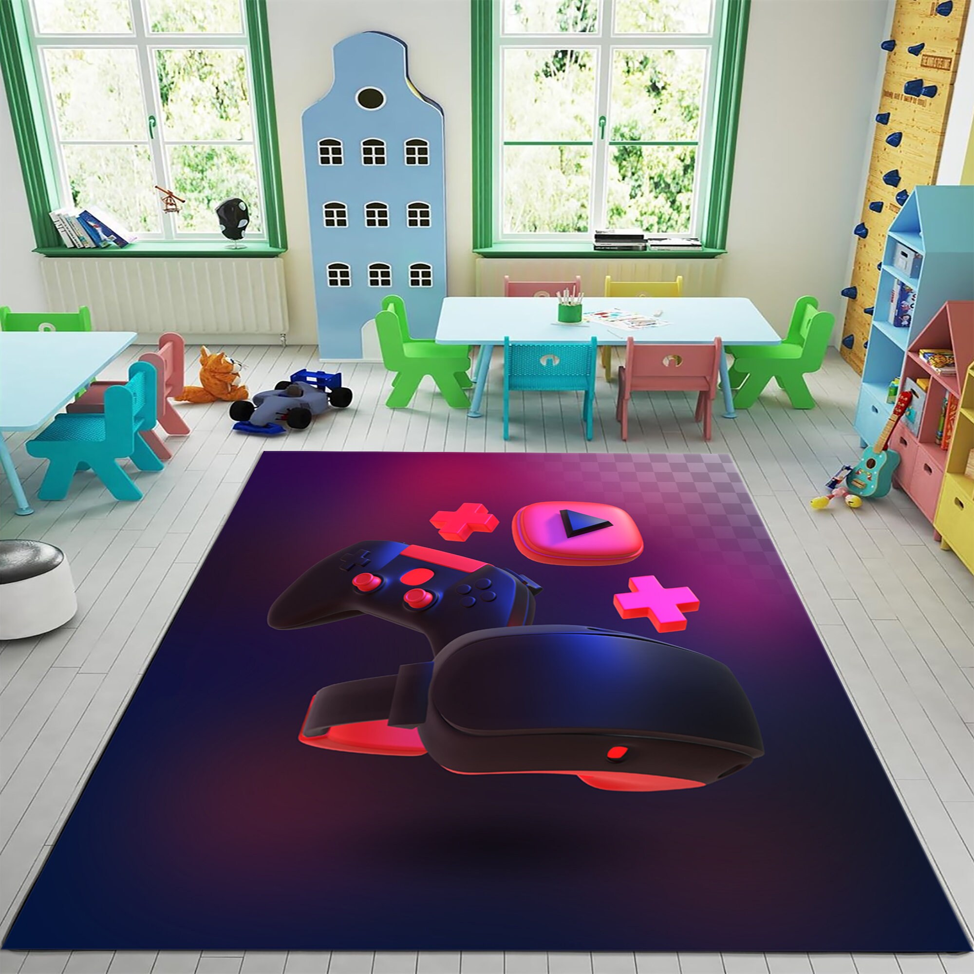 Gamer Room Decor Area Rug Video Game Controller Design Gamer - Etsy