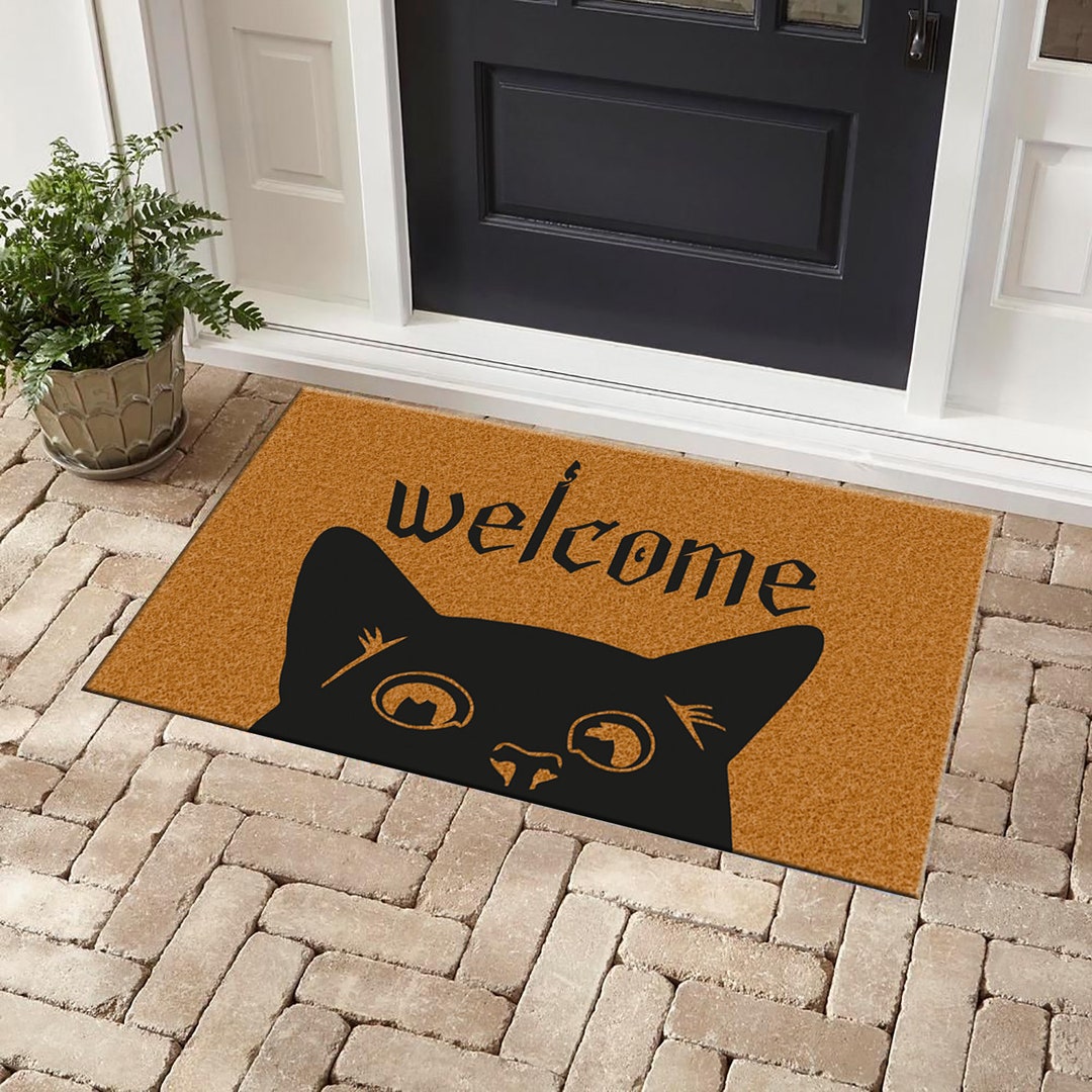 Cat Door Mat, Cat Lover, Gift Ideas, Doormat for Pet Lovers, Elegant ...