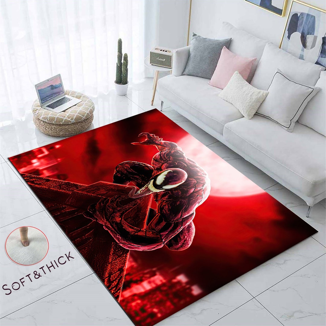 Red Carnage Rug, Venom, Cartoon Patterned Rug, Kids Decor Rug, for ...