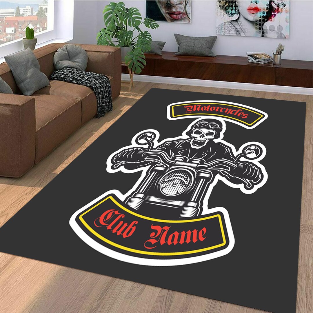 Classic Biker Jacket Motorcycle Theme, Motorcycle 3D Printed Mat Rugs ...