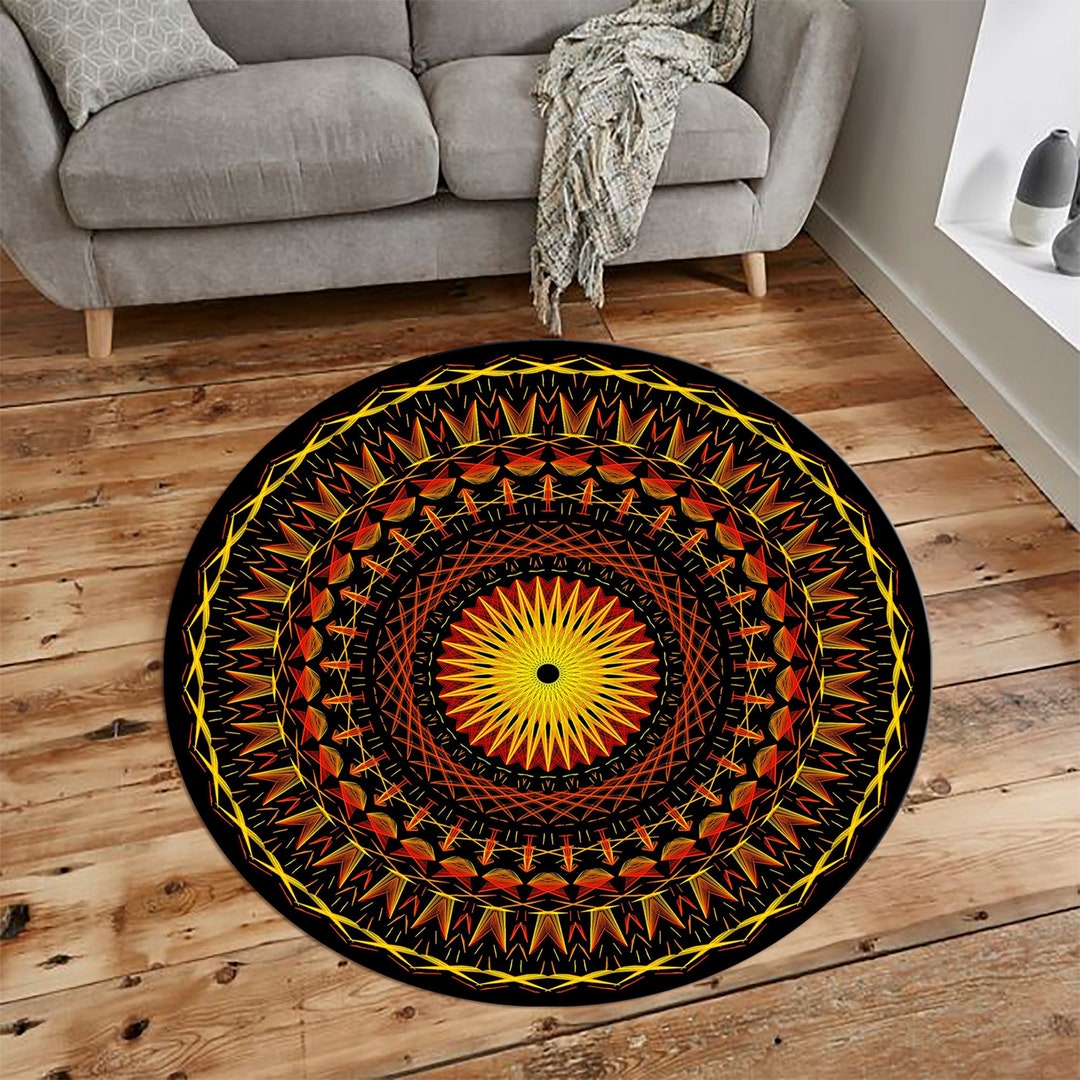 Mandala, Mandala Rug, Ethnic Styles Mandala, Flower Round Rug, Carpet ...