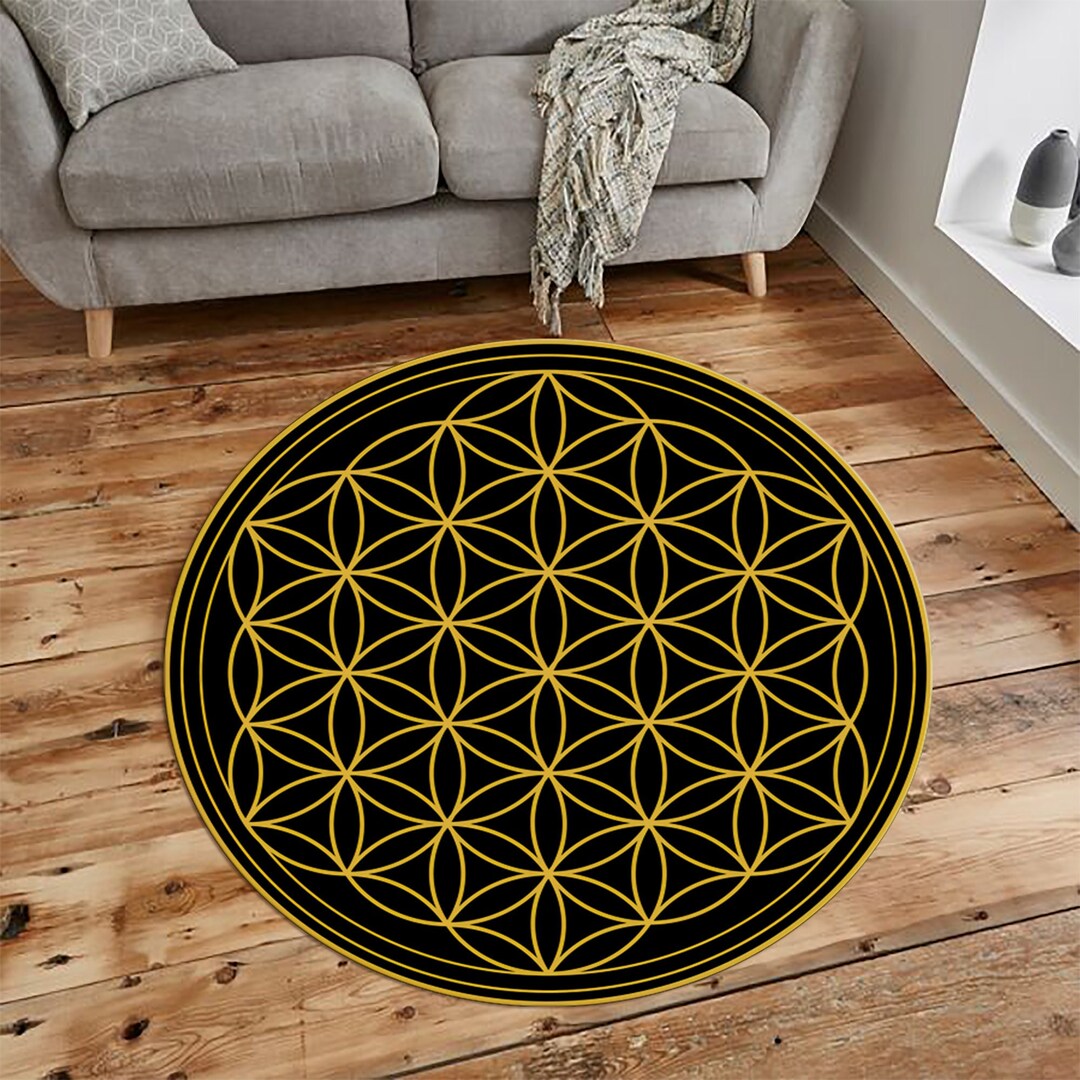 Flower of Life, Sacred Geometry Rug, Flower of Life Rug, Spiritual Rug ...