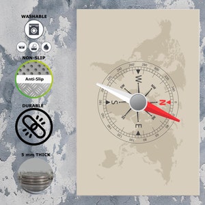 World Map, Magnetic Compass Cartography, Maps, Compass Realistic ...