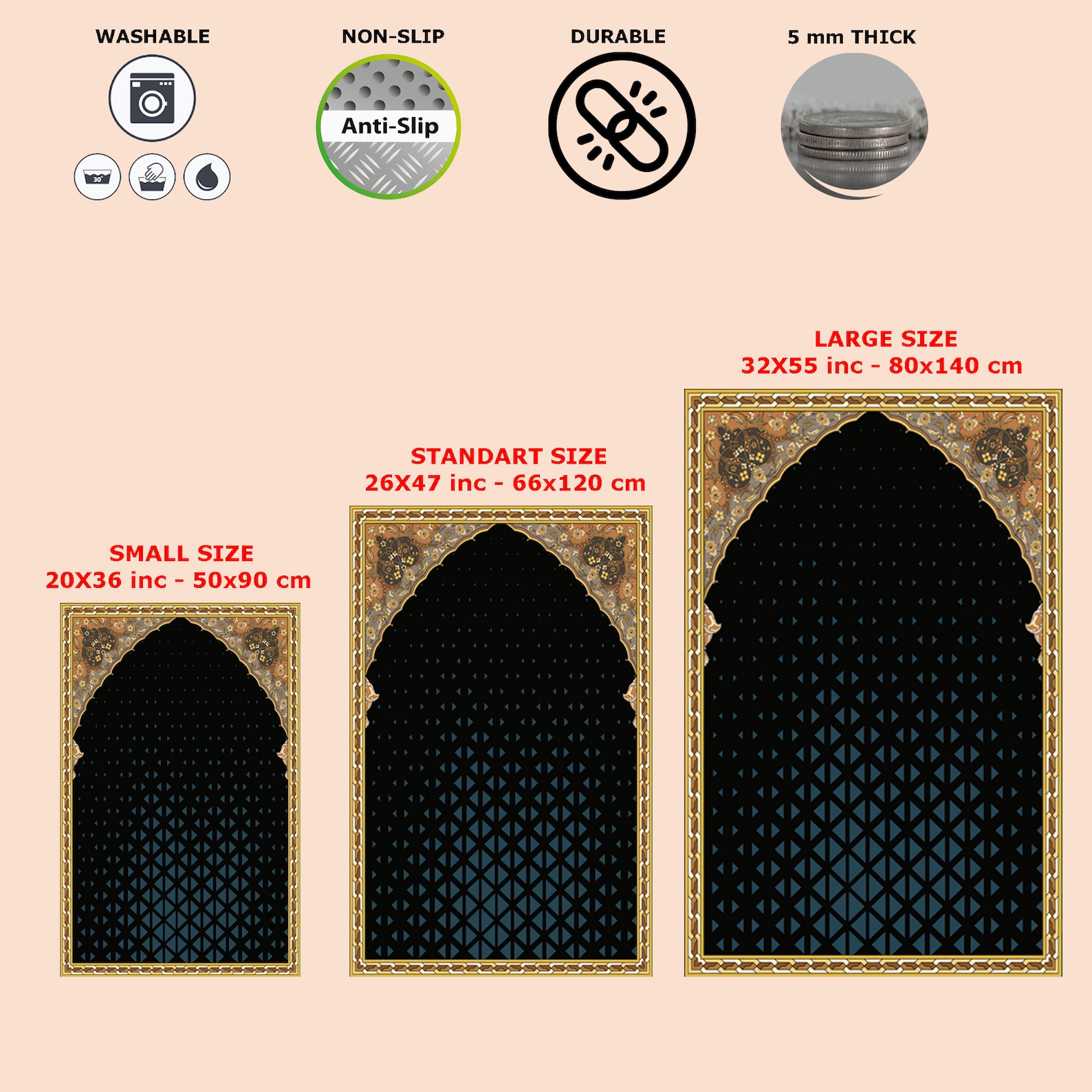 Kaaba Kiswah Rug Kaaba Kiswah Prayer Mat Sajjada Rug - Etsy