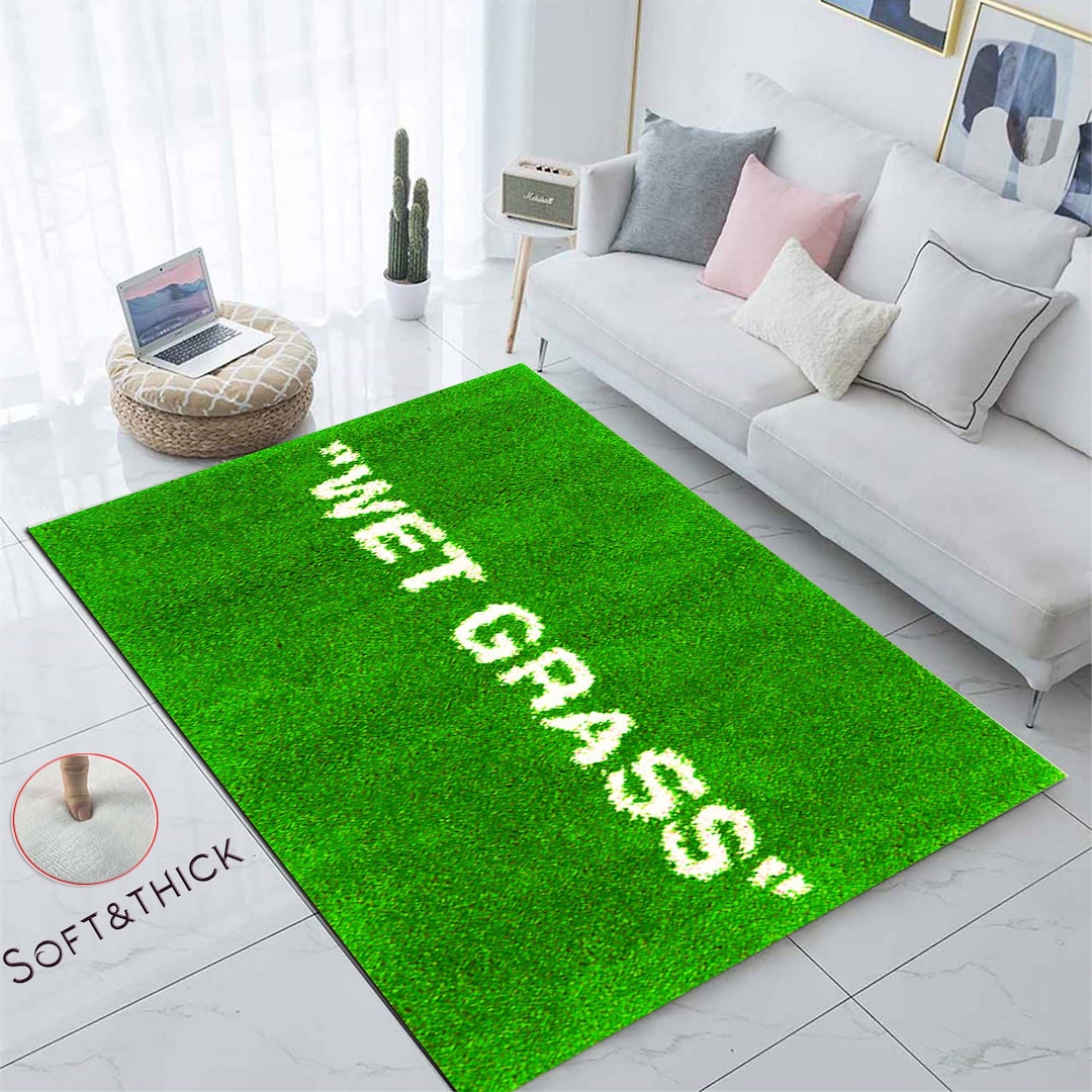 Wetgrass, Wet Grass, Light Green Rug, Not Plush, Thick and Soft Rug ...