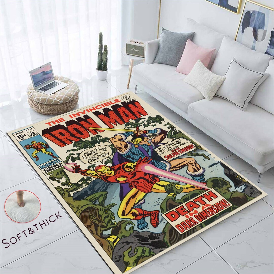 Ironman, Iron Man, Comic Book, Ironman Rug, Decor Fantastic Rug ...