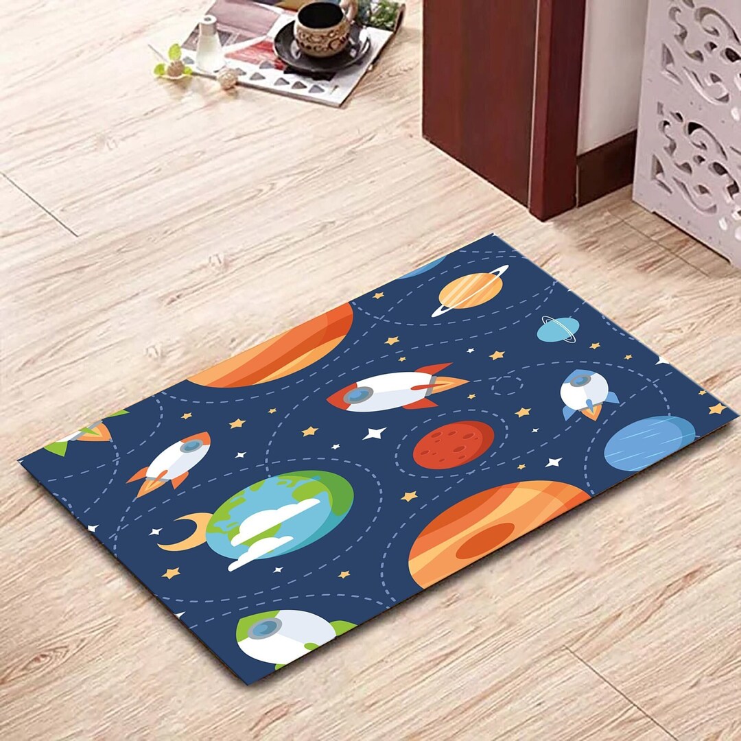 Space, Children, Solar System Planet Indoor Bedside Floor Mat, Solar ...