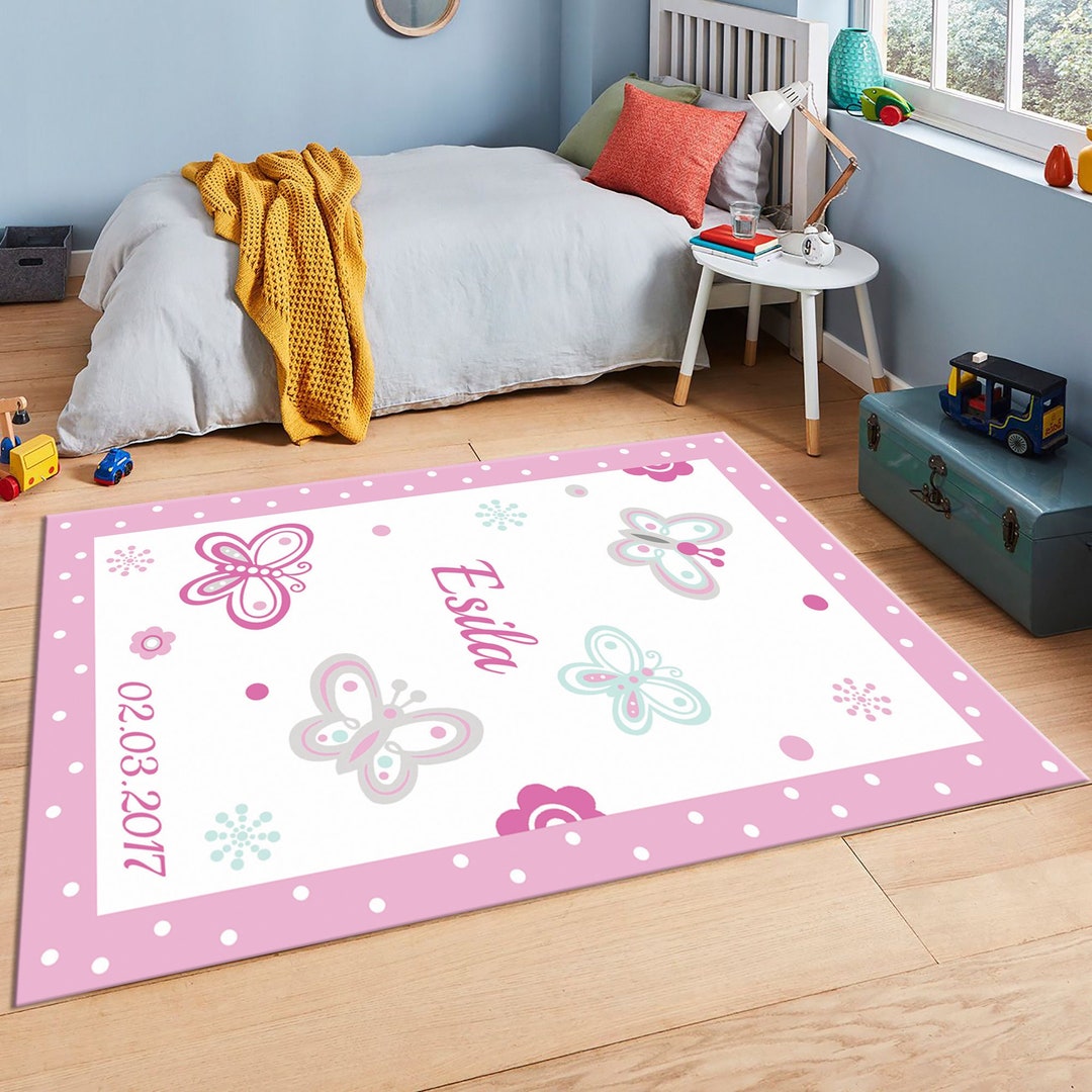 Personalized Nursery Rug, Monogrammed Baby Rug, Custom Area Rug, Super ...