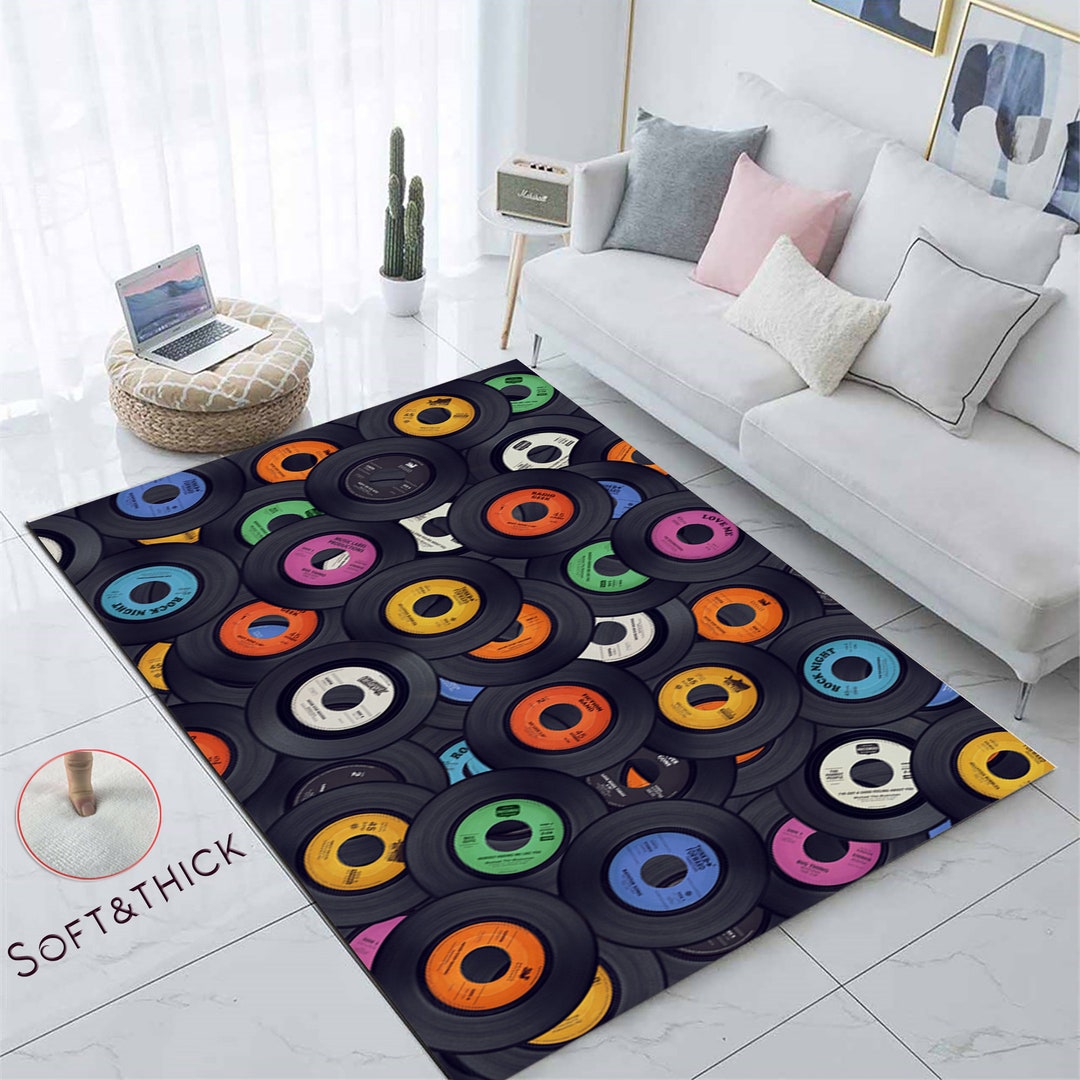 3D Records Rug, Floor Rugs, Record Pattern Rug, Popular Rug, Fantastic ...