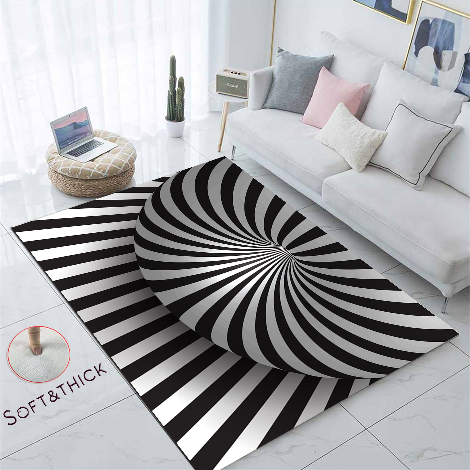Psychedelic Optical Illusion 3D Illusion Rug 3D Vortex Rug - Etsy