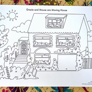 Digital Download Colouring Pages Gracie and Mouse Are Moving House - Etsy