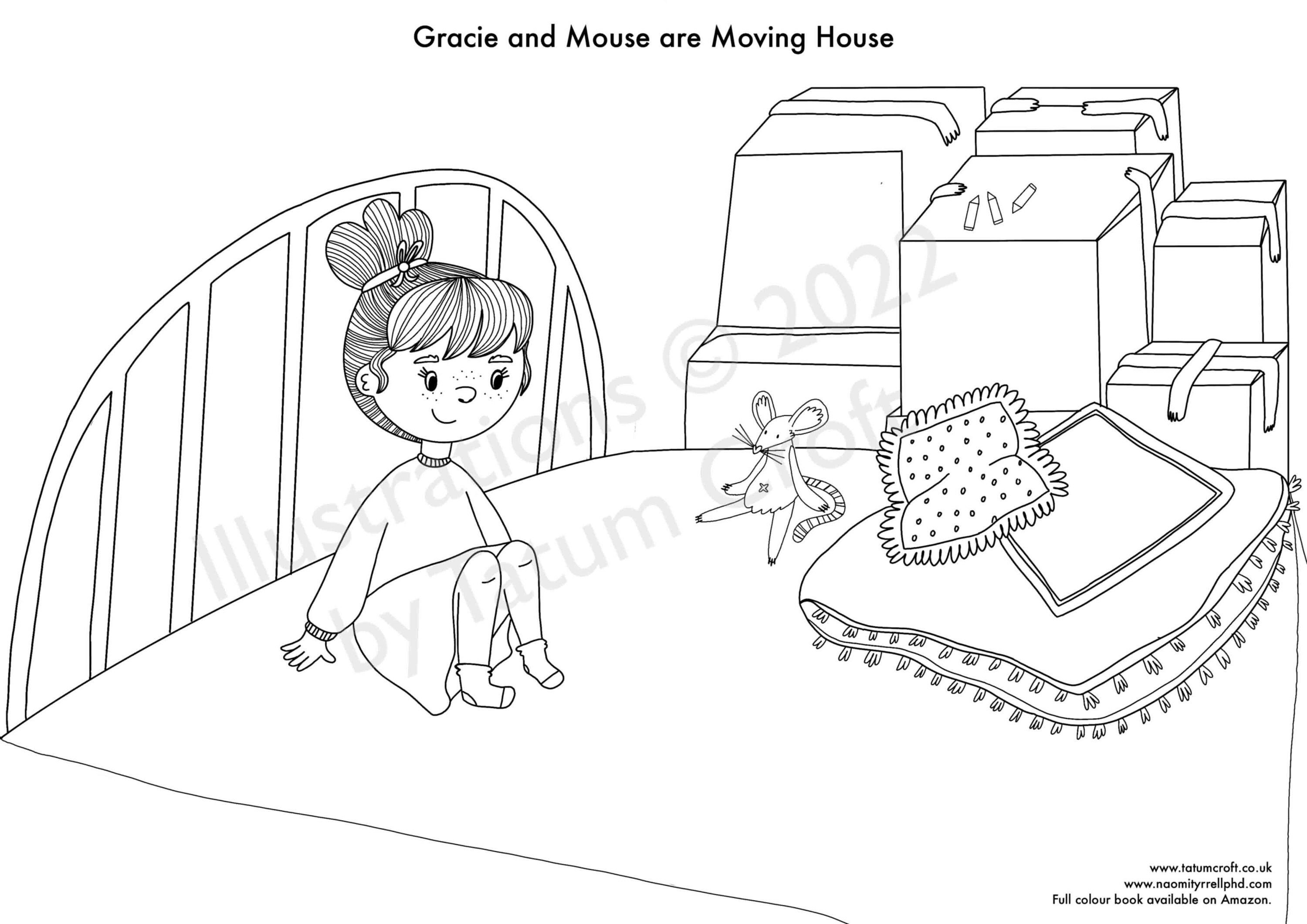 Digital Download Colouring Pages- Gracie and Mouse Are Moving House ...