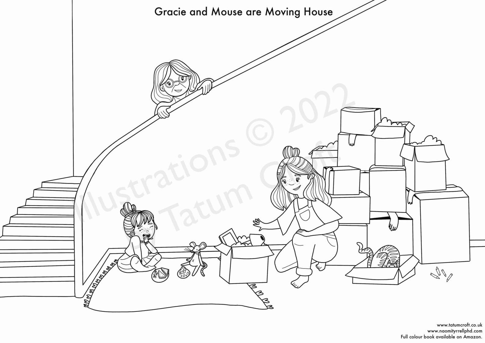 Digital Download Colouring Pages Gracie and Mouse Are Moving House - Etsy