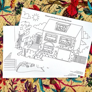 Digital Download Colouring Pages Gracie and Mouse Are Moving House - Etsy