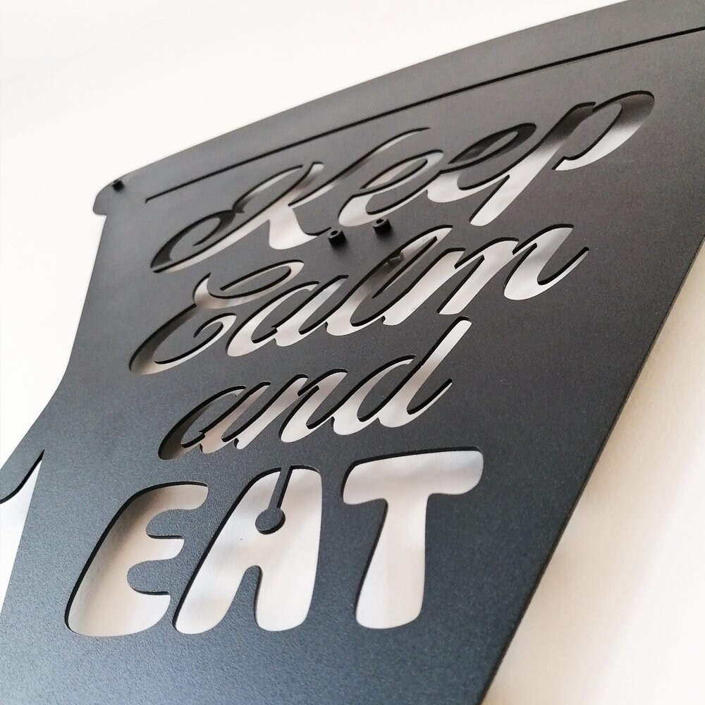 Keep Calm and Eat Metal CNC Metal Wall Decor Metal Wall - Etsy